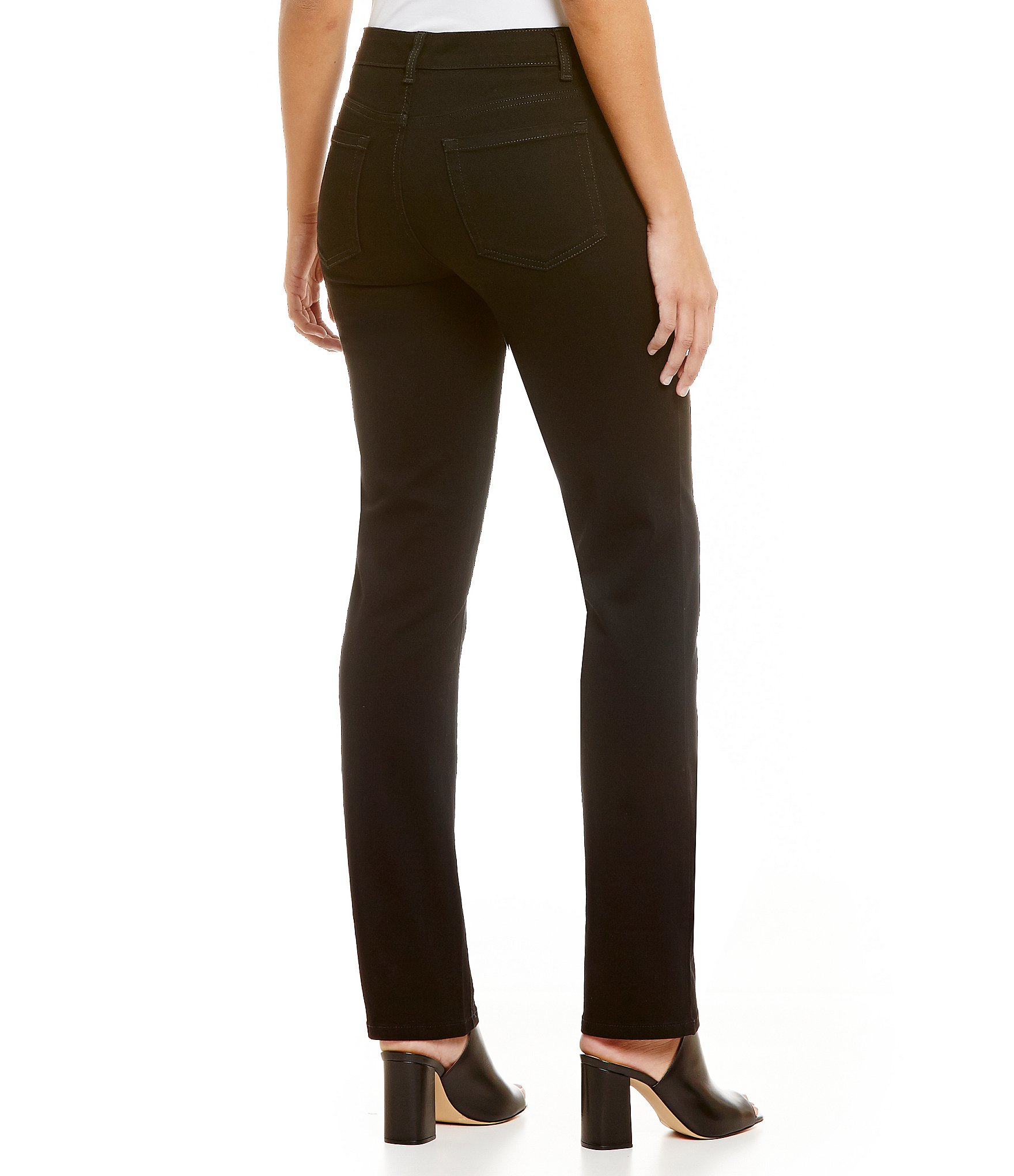 Lyst Jones New York Lexington Stretch Denim Straight Leg Jeans In Black